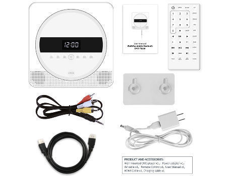 Wall Mountable CD VCD DVD Player built-in dual stereo speakers ...