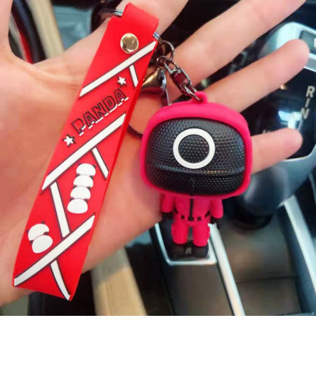 China Squid Game Key Chain Soft PVC Keychain 3D Figures Masked Man ...