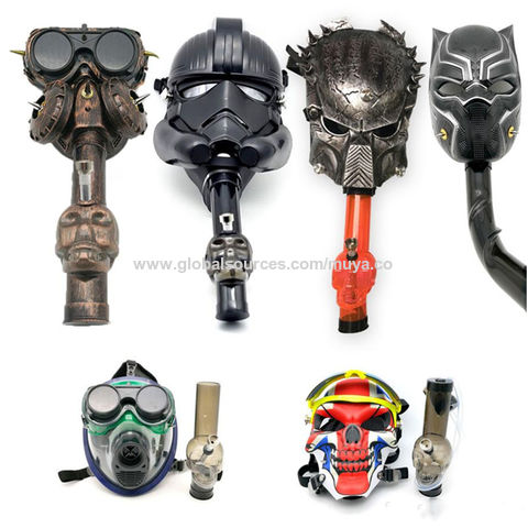 China America Flag Clown Style Gas Mask Acrylic Bong Smoking Water Pipe ...
