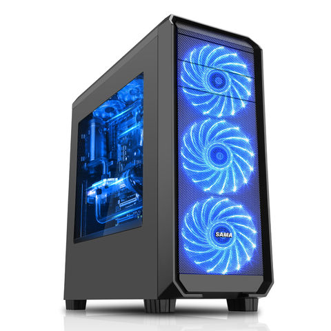 China AOJIE Jax 22 black mid tower computer cases tempered glass game ...