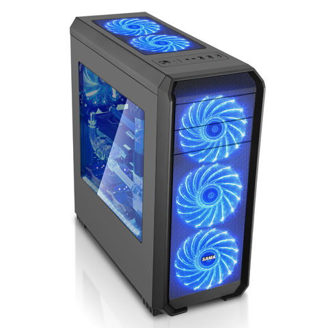 China AOJIE Jax 22 black mid tower computer cases tempered glass game ...