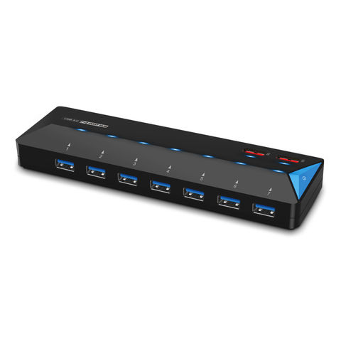 China Superspeed 7 Port USB 3.0 Hub with 5V4A DC Power Adapter, 2 Smart ...