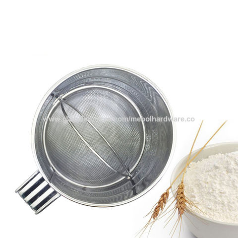 China Stainless Steel Baking Tools, Manual Flour Shaker /Powder Sieve, Flour Sifters with Wooden ...