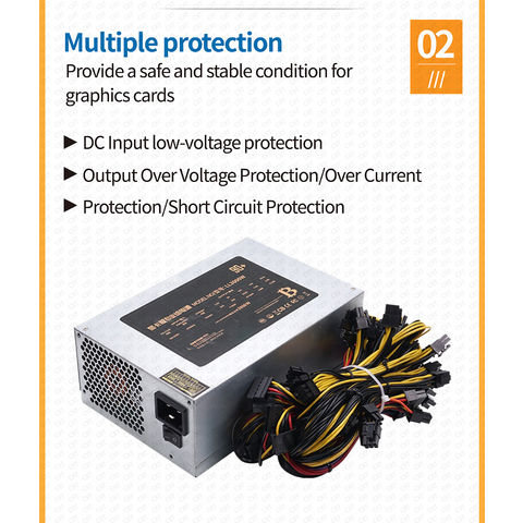China ATX psu 3000w power supply mining atx mining 20+4pin psu pc for 8 ...