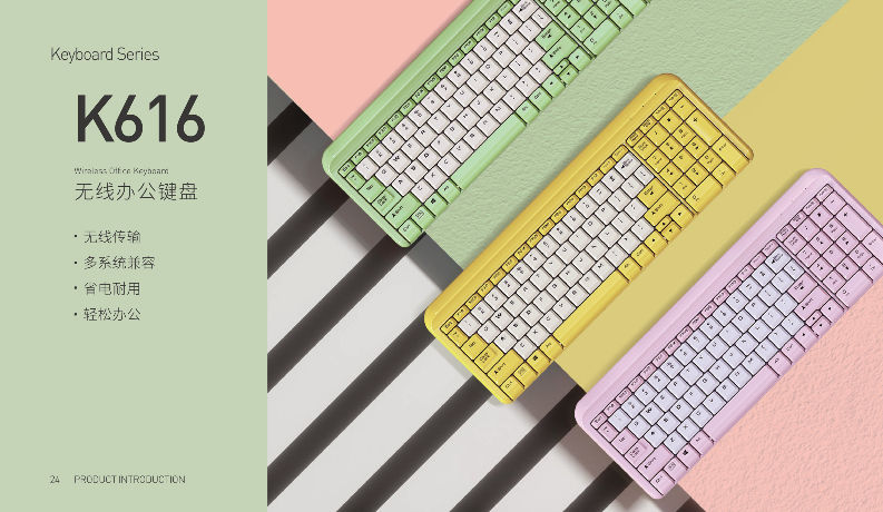 Macaron Color Wireless keyboard Ultra Slim silent Compact Keyboard 75% ...