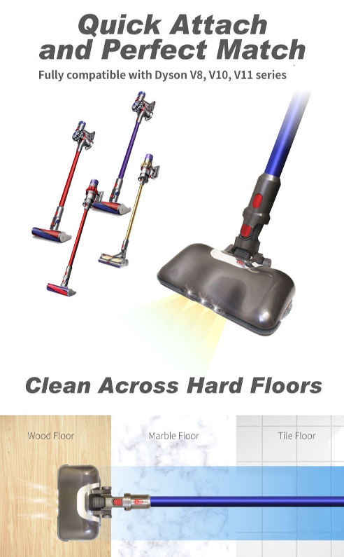 Dysons mop head with dry wet sterilizing for V8 V10 V11, household LED ...