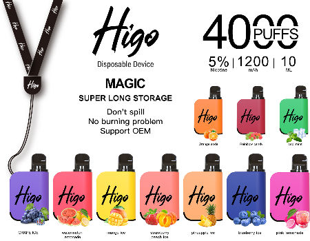 Original Factory Wholesale Disposable Vape Box Higo Vape Pen 4000 puffs ...