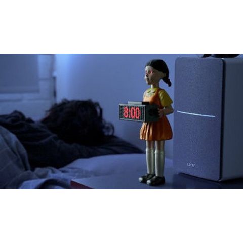 China Squid Game Mask Man Colorful Color Changing Alarm Clock Mute LED ...