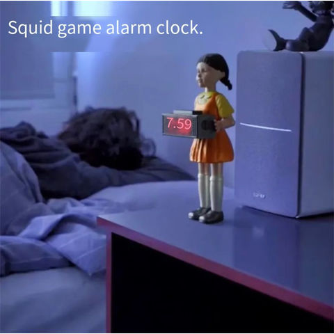 China Squid Game Alarm Clock Resin Decoration 123 Wooden Figure Doll ...