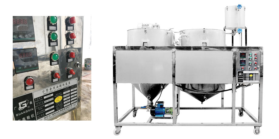 China 1000L small food oil refiner peanut sunflower cooking crude oil ...