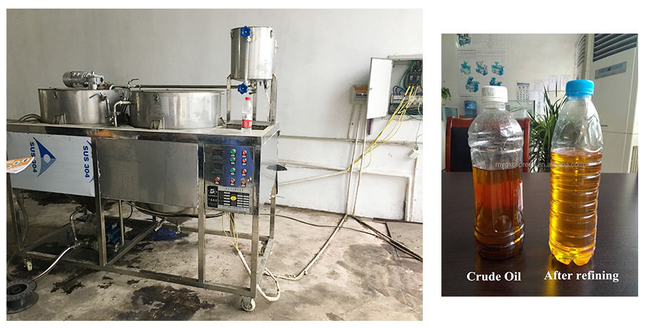 China 1000L small food oil refiner peanut sunflower cooking crude oil ...