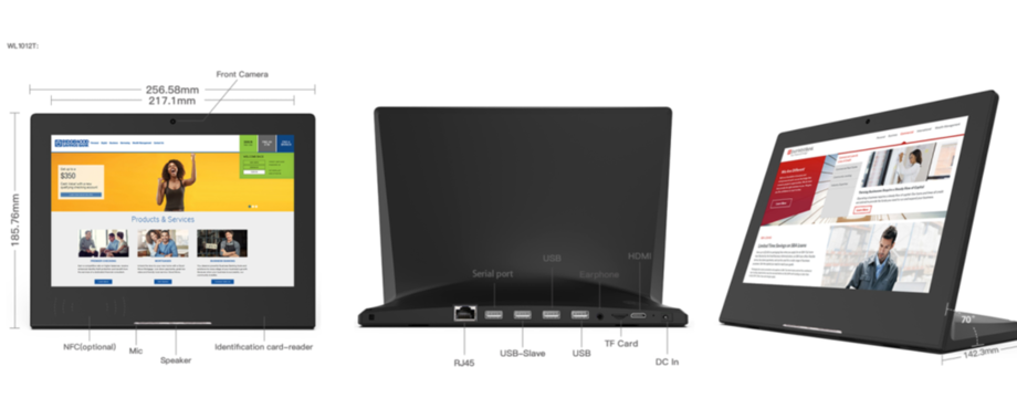 All in one pc android desktop L style 13.3 inch touch screen digital ...