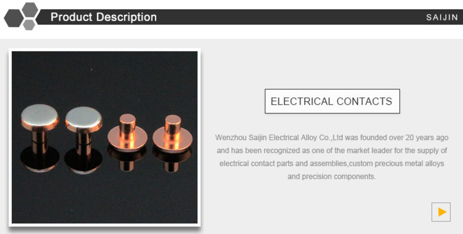 China ROHS approved Trimetal silver contact rivet,silver bimetal ...