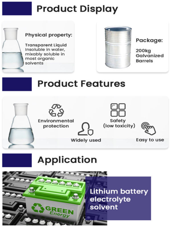 DMC Dimethyl carbonate as electrolyte solution for lithium batteries ...