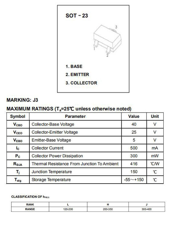 SOT-23 Plastic Encapsulate Transistor power triode S9013 marked J3 ...