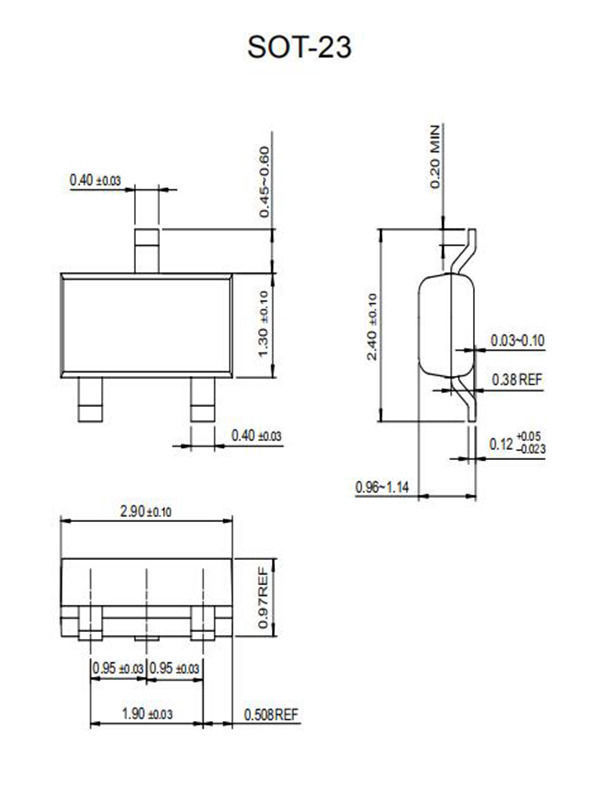 SOT-23 NPN Transistor MMBT2222 print 1P bipolar junction transistor ...