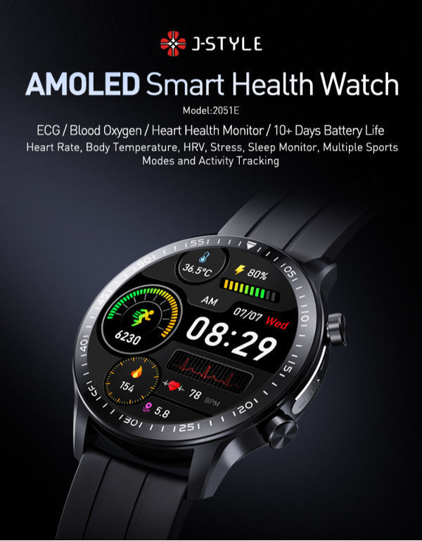 China 1.39 AMOLED ECG SpO2 Smart Watch Oximeter Quality Heart Monitor ...