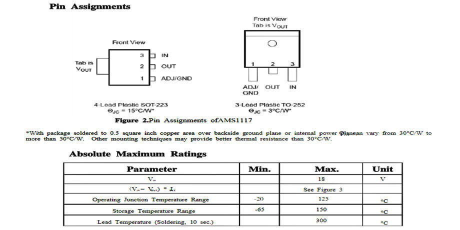 Integrated Circuit AMS1117-ADJ Linear regulator Power supply Regulator ...