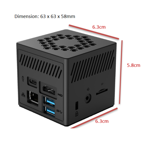 China Half palm-sized mini PC with 10W Celeron CPU J4125 8GB RAM m.2 ...