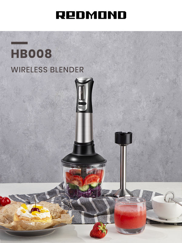 China REDMOND portable wireless blender 4 in 1 hand stick blender set ...