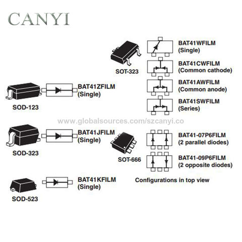 China DO-35 Low capacitance Small Signal Schottky Diodes BAT41 Surface ...