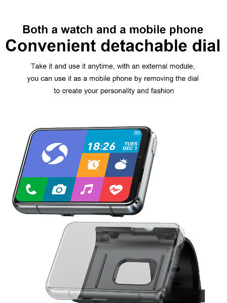 4G large screen Android smart Watch with music/video playing HD camera ...