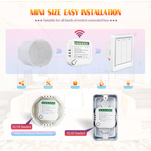 China Tuya Zigbee 3.0 In-wall Light Switch Relay Module 1/2 Way mini ...