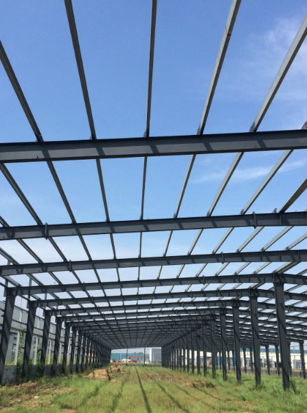 Standard prefabricated halls and warehouses steel structure frame sport ...