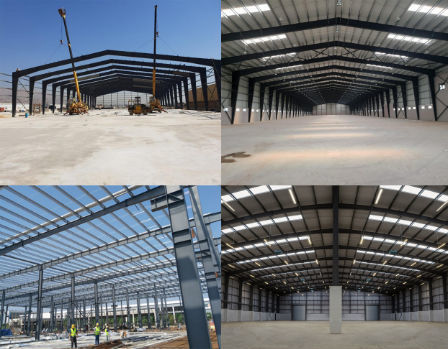 China Steel structure frame sport hall design and build metal workshop ...
