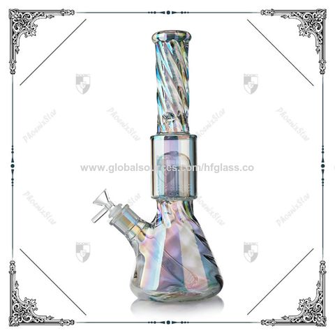 China 14 inches Glass Smoking Water Pipe Beaker Bong Holographic ...