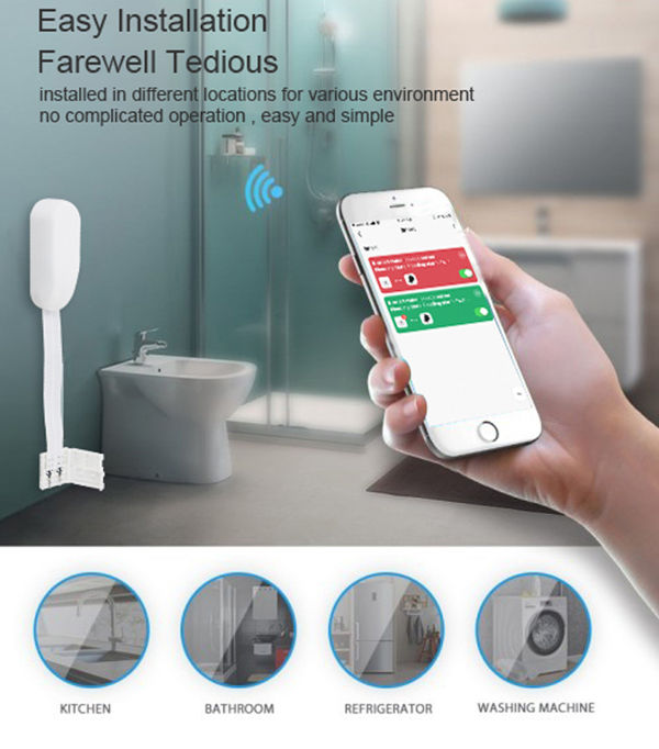 China Adjustable Home Security Smart WiFi Water Leak Detector Water ...