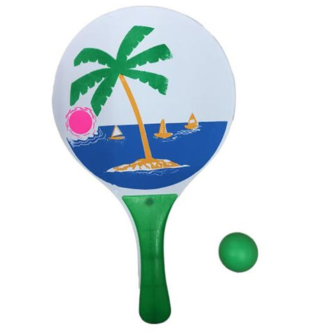 China Wood beach tennis racket set of 2paddle 1ball with mesh bag ...