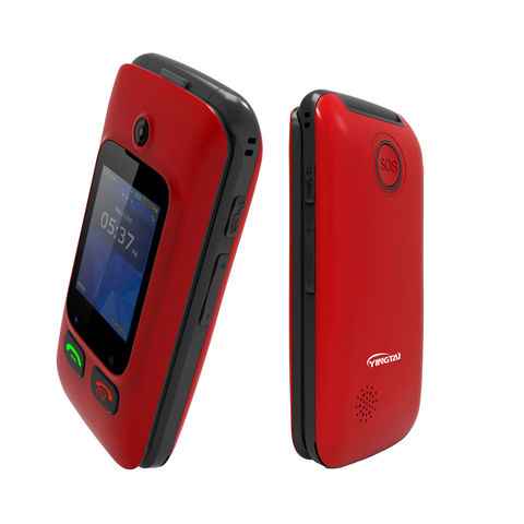 China 2.4"+1.77" dual screen flip 4G LTE basic mobile phone without GPS ...