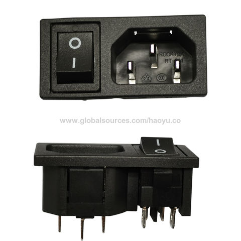 China AC Power Sockets Rating: 10A, 125/250V AC Contact resistance ...