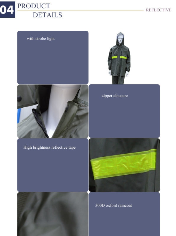 China High quality Adult Hi vis Reflective raincoat with hood In Hot ...