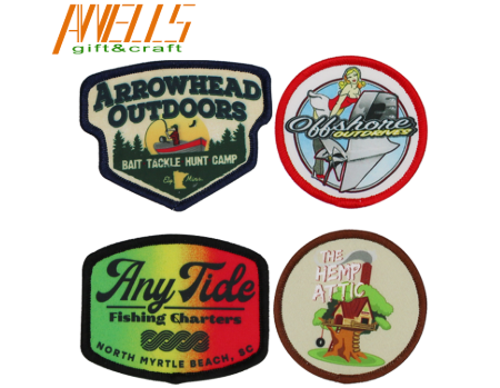 Wholesale Merrow Border Design Custom Own Name Logo Machine Woven Logo ...