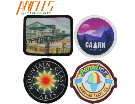 Wholesale Merrow Border Design Custom Own Name Logo Machine Woven Logo ...