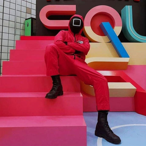 China 2021 Squid game Costume with Mask Cosplay jacket Squid game suit ...