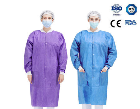 China Disposable PP+PE SMS lab coat surgical isolation gown with CE ...