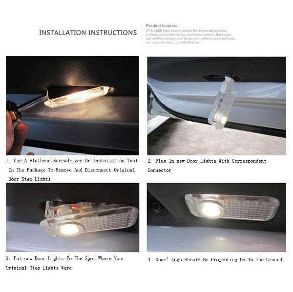 China 2 pcs LED Car Door Light Decoration Accessories For AUDI A5 A6L ...