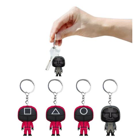 China Squid Game Keyring Figure Soldier Key Chain Mini Doll Keys Car ...