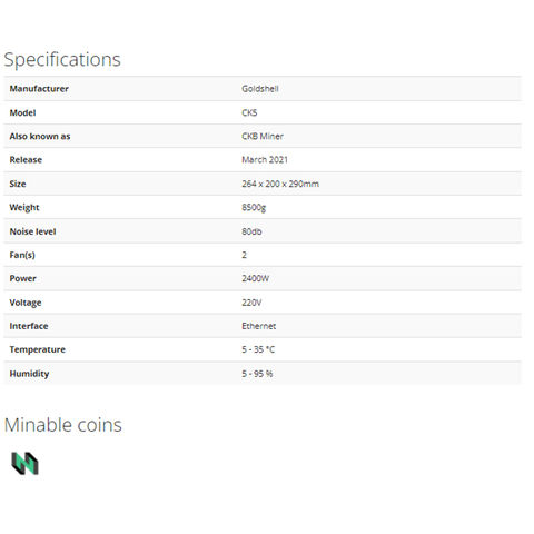 China Goldshell CK5 HS5 Asic Miner Crypto Miner Kda Coin High Hashrate ...