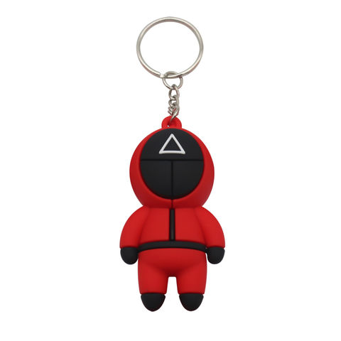 China Squid game keychain customizable cute 3d doll soft pvc plastic ...