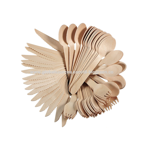 China Biodegradable Wooden Spoons Eco-friendly spork, FSC, BRC, ISO9001 ...