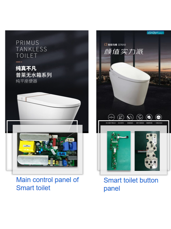 China PCB Assembly Main Control Panel For Smart Toilet Controller, ODM ...