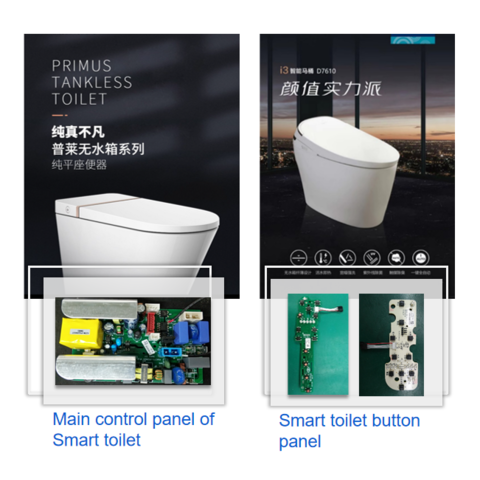 China PCB Assembly Main Control Panel For Smart Toilet Controller, ODM ...