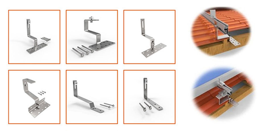 China Solar System Roof Mounts Tile Hooks Steel Solar Panel Roof ...
