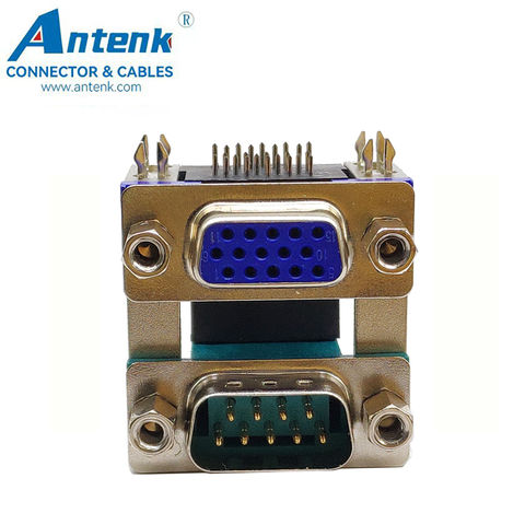 China Staking Type Connector D SUB 15 Pin Female to D-SUB 9Pin Male for ...