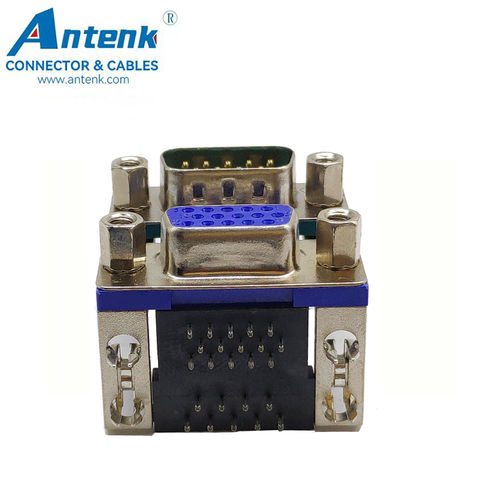 China Staking Type Connector D SUB 15 Pin Female to D-SUB 9Pin Male for ...