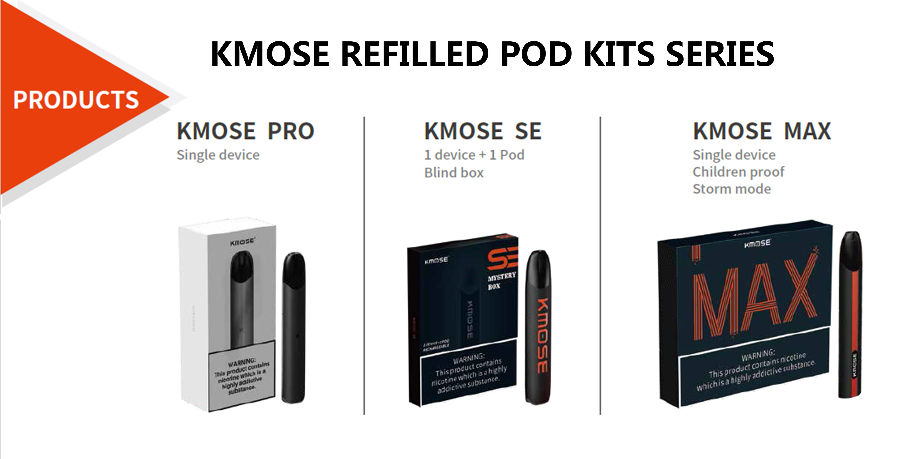 China KMOSE PRO refilled Pod kit rechargeable E-Cigarette Vape device ...
